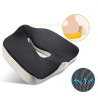 China Coccyx Orthopedic Office Chair Memory Foam Seat Cushion with Anti Hemorrhoid Mesh Cover for sale