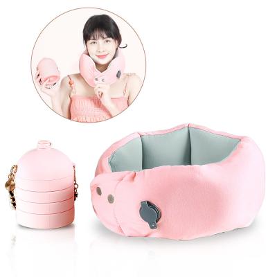 China Custom Logo U Shape Inflatable Camping Travel Pillow with 0.5-1 Kg and 40 Fabric Count for sale