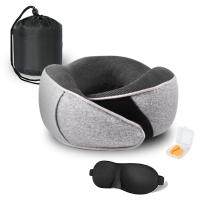 China 40 Fabric Count Memory Foam U-Shape Travel Pillow with 3D Eye Mask Earplugs 27x23x12cm for sale