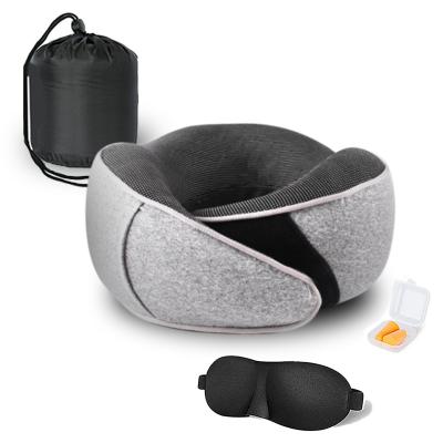 China 40 Fabric Count Memory Foam U-Shape Travel Pillow with 3D Eye Mask Earplugs 27x23x12cm for sale