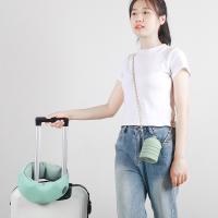 China Compact U Shape Inflatable Memory Foam Travel Pillow and Storage Box for Office Airplane for sale