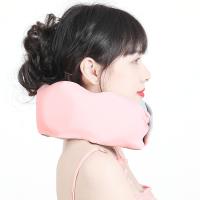 China Compact U Shape Inflatable Memory Foam Travel Pillow and Storage Box for Office Airplane for sale