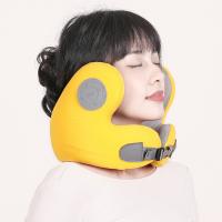 China Wireless Bluetooth Travel Pillow for Airplane/ Office Multi-functional Memory Foam Pillow in Gray for sale