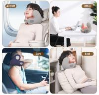 China Wireless Bluetooth Travel Pillow for Airplane/ Office Multi-functional Memory Foam Pillow in Gray for sale