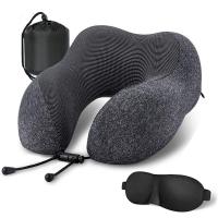 China Memory Foam U-shaped Travel Neck Pillow for Airplane and Nap 100% Polyester Filling for sale