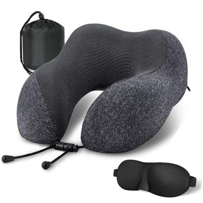 China Memory Foam U-shaped Travel Neck Pillow for Airplane and Nap 100% Polyester Filling for sale