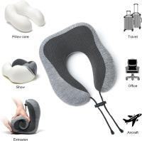 China Memory Foam U-shaped Travel Neck Pillow for Airplane and Nap 100% Polyester Filling for sale