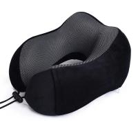 China Memory Foam U-shaped Travel Neck Pillow for Airplane and Nap 100% Polyester Filling for sale