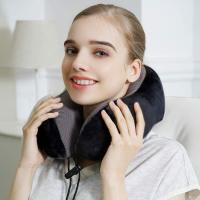 China 40 Fabric Count Soft Velvet Memory Foam U-Shaped Neck Pillow for Car Home and Office for sale