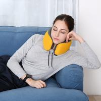 China Airplane Travel Pillow 100% Pure Memory Foam with Eye Mask and Ear Plug Included for sale