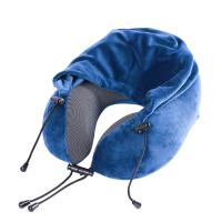 China Convenient Hoodie Storage Bag U Shape Memory Foam Neck Pillow for Airline Travel for sale