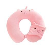 China Support Neck Kids Hooded Travel Pillow Cute Unicorn Car Flight Sleeping Headrest Pillow for Children 32*33*10.5cm for sale