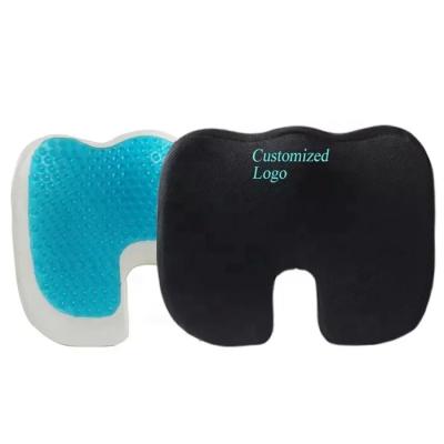 China Polyester Memory Foam Coccyx Orthopedic Cooling Gel Seat Cushion Pad for Office Chair Home Car With Hndle for sale