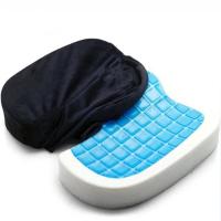 China Embroidery Logo Comfortable Orthopedic Memory Foam Office Car Cool Gel Seat Cushion for sale