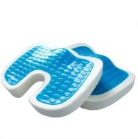 China Embroidery Logo Comfortable Orthopedic Memory Foam Office Car Cool Gel Seat Cushion for sale