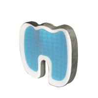 China Embroidery Logo Comfortable Orthopedic Memory Foam Office Car Cool Gel Seat Cushion for sale