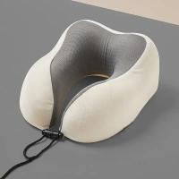 China Portable Memory Foam Travel Neck Pillow with Customized Designs and 100% Cotton Cover for sale