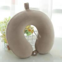 China Ultra-soft Velvet Cover Slow Rebound Memory Foam Travel Neck Pillow with Cooling for sale