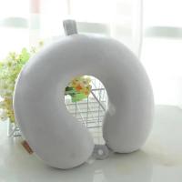 China Ultra-soft Velvet Cover Slow Rebound Memory Foam Travel Neck Pillow with Cooling for sale