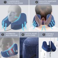 China Solid Pattern U Shaped Neck Support Travel Memory Foam Inflatable Airplane Neck Pillow for sale