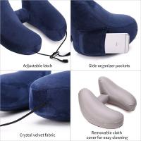 China Solid Pattern U Shaped Neck Support Travel Memory Foam Inflatable Airplane Neck Pillow for sale