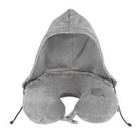 China Solid Pattern U Shaped Neck Support Travel Memory Foam Inflatable Airplane Neck Pillow for sale