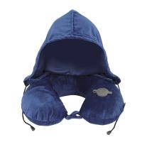 China Solid Pattern U Shaped Neck Support Travel Memory Foam Inflatable Airplane Neck Pillow for sale
