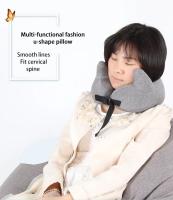 China 32 x 33 x 10.5cm Memory Foam Ergonomic Comfort Travel Neck Pillow for Customized Cover for sale