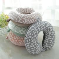 China Custom Logo Accepted 30*28cm U-shaped Memory Foam Neck Pillow for Car Airplane Travel for sale