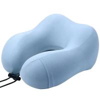 China Comfortable Cool Ice Silk Memory Foam Travel Neck Pillow with Removable Washable Cover for sale