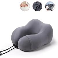 China Comfortable Cool Ice Silk Memory Foam Travel Neck Pillow with Removable Washable Cover for sale