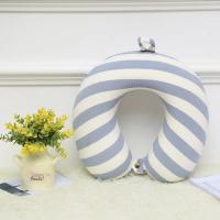 China Cotton Stripe Design U-Shape Memory Foam Travel Pillow for Home office travel Comfort for sale