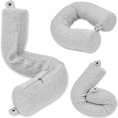 China Memory Foam Neck Support Travel Pillow Bendable Roll Pillow for Sleeping on Airplane for sale