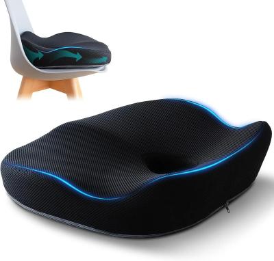 China Custom Logo Accepted Gel Memory Foam Coccyx Seat Cushion for Car and Office Chair for sale