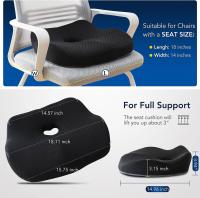 China Custom Logo Accepted Gel Memory Foam Coccyx Seat Cushion for Car and Office Chair for sale