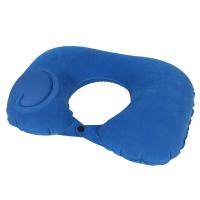 China Inflatable Pillow with Knitted Cover Adjustable Neck Pillow Portable U-Shaped Design for sale