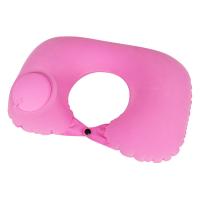 China Inflatable Pillow with Knitted Cover Adjustable Neck Pillow Portable U-Shaped Design for sale