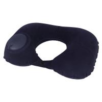 China Inflatable Pillow with Knitted Cover Adjustable Neck Pillow Portable U-Shaped Design for sale