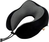 China Washable Memory Foam Travel Pillow with 360-Degree Head Support and Storage Bag Black for sale