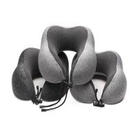 China Washable Memory Foam Travel Pillow with 360-Degree Head Support and Storage Bag Black for sale
