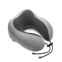 China Washable Memory Foam Travel Pillow with 360-Degree Head Support and Storage Bag Black for sale