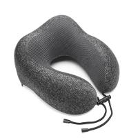 China Washable Memory Foam Travel Pillow with 360-Degree Head Support and Storage Bag Black for sale