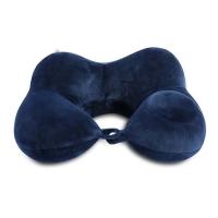 China Travel/Camping/Car/Airplane U-Shaped Inflatable Neck Pillow with Washable Pillowcase for sale