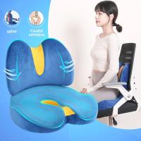 China Pressure Relief Orthopedic Memory Foam Lumbar Pillow Seat Cushion for Office Chair for sale
