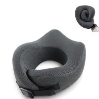 China 100% Cotton Magnetic Memory Foam U-shaped Neck Pillow for Aircraft Travel Camping for sale