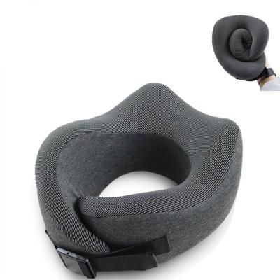 China 100% Cotton Magnetic Memory Foam U-shaped Neck Pillow for Aircraft Travel Camping for sale