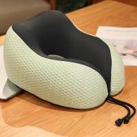 China Soft Memory Foam Neck Pillow for Airplane Travel Removable Washable Lightweight 0.5kg for sale