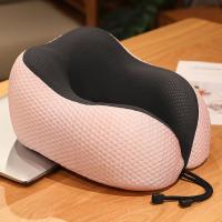 China Soft Memory Foam Neck Pillow for Airplane Travel Removable Washable Lightweight 0.5kg for sale