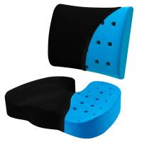 China Removable and Washable Gel Memory Foam Orthopedic Seat Cushion Lumbar Support Pillow Set for sale