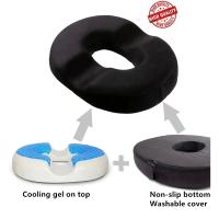 China Orthopedic Round Shape Cooling Gel Memory Foam Donut Seat Cushion with Coccyx Support for sale